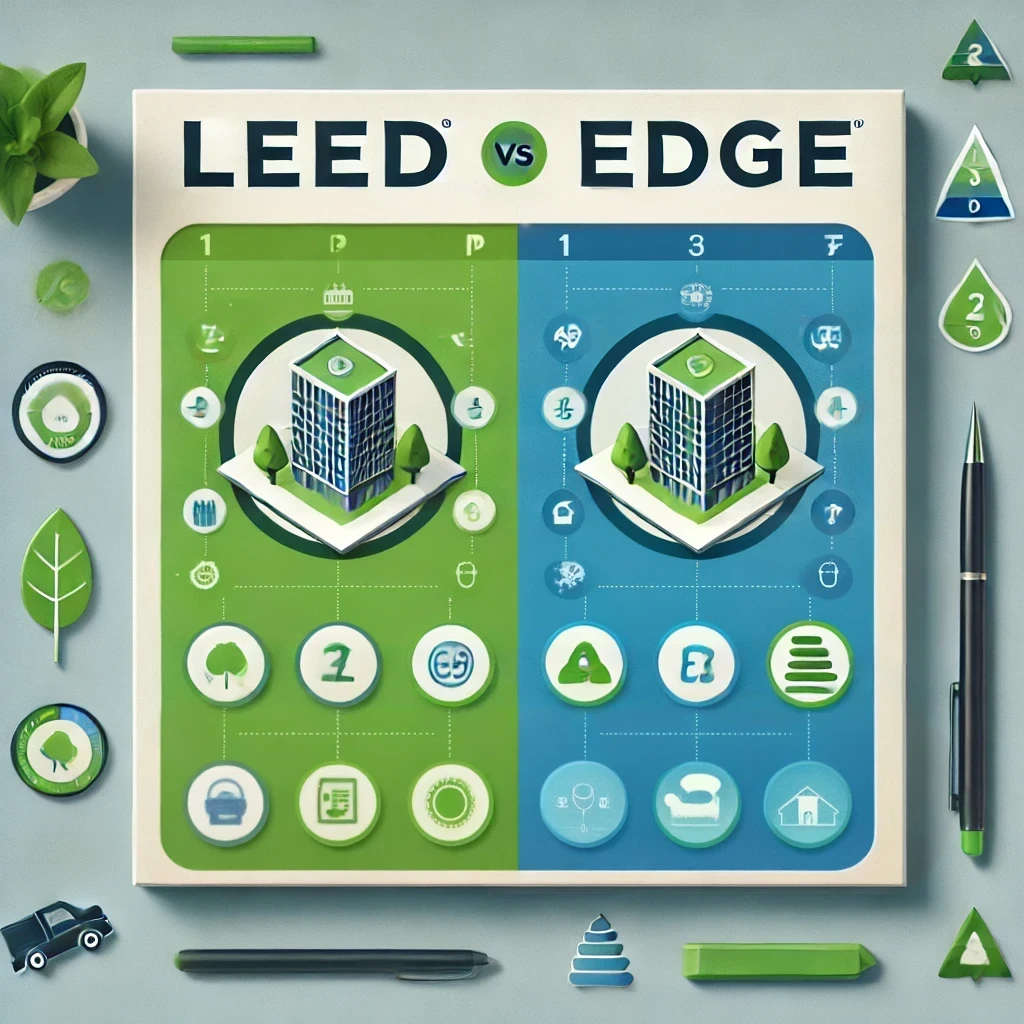 Key differences between LEED and EDGE certifications? - LEED UAE